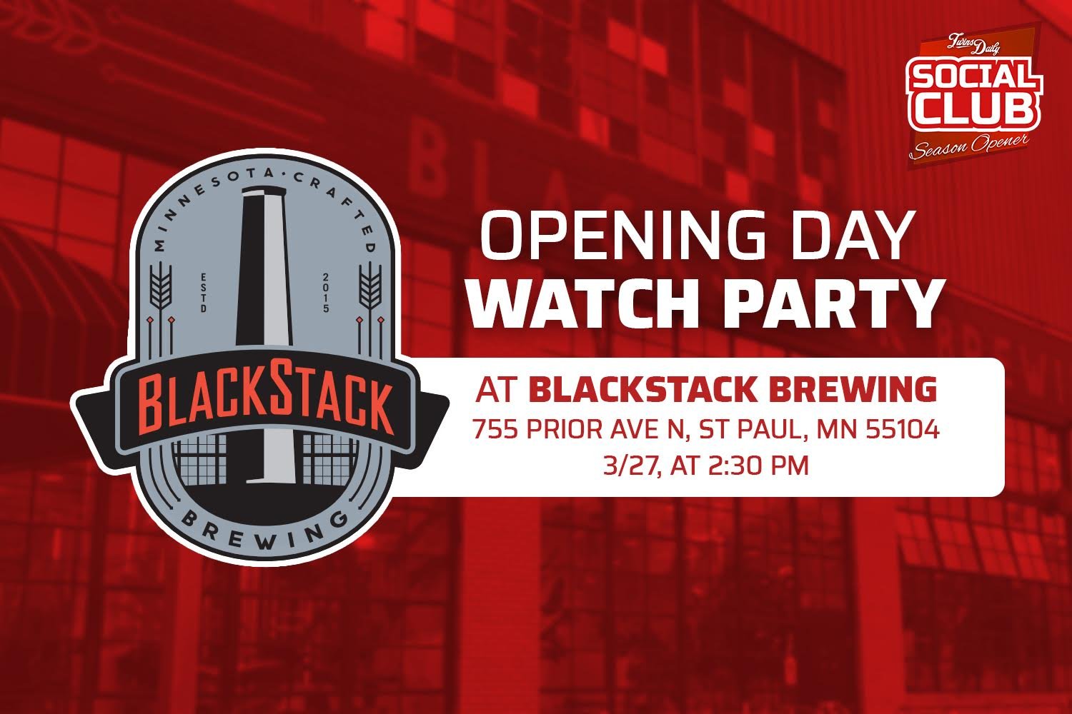 Opening Day Watch Party: Free Beer, Giveaways & Big-Screen Action at BlackStack Brewing - Twins ...